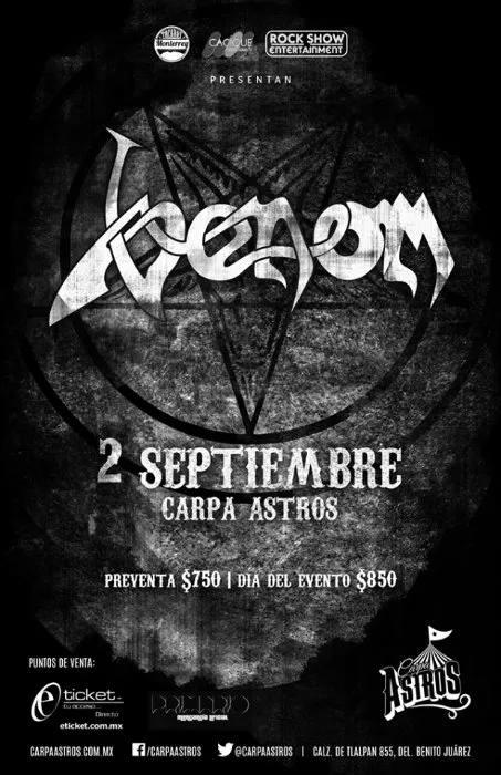 Venom, la leyenda del black metal, regresa a México